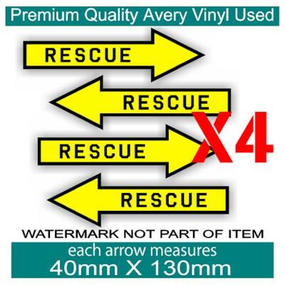RESCUE ARROWS DECAL STICKER X4 MILITARY ARMY SAFETY AIR FORCE DECALS ...