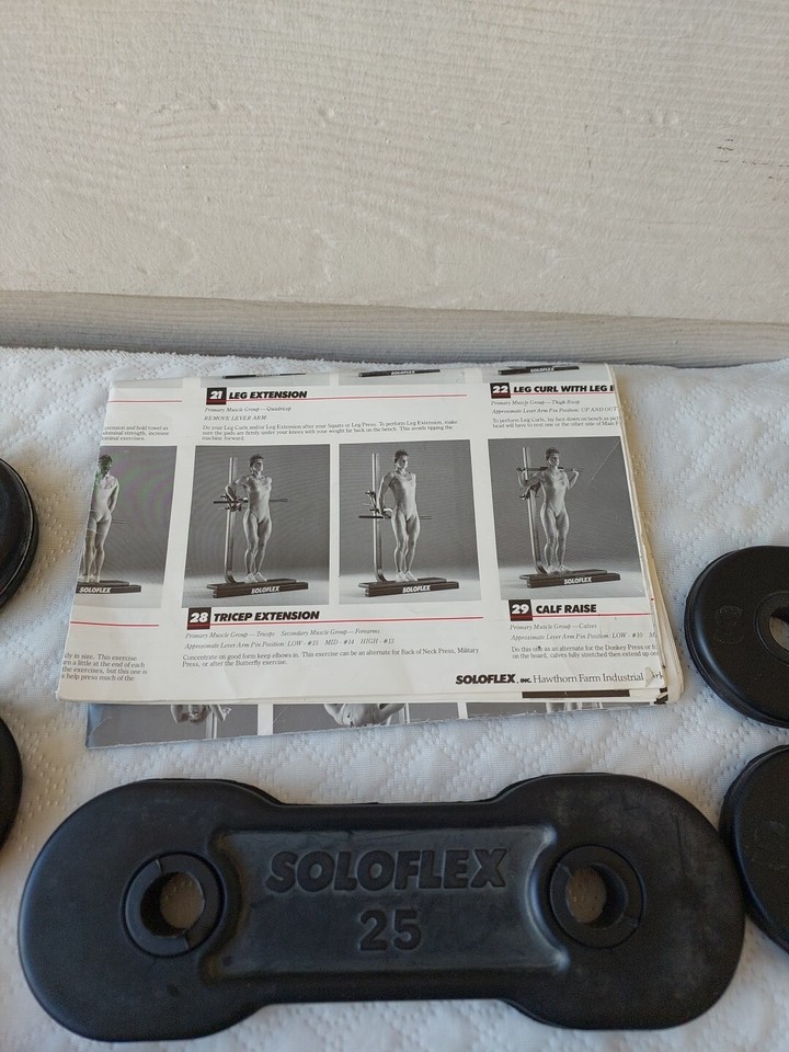 Vintage Soloflex 18 Piece Weight Band Set 300lbs Total with Manual READ ...