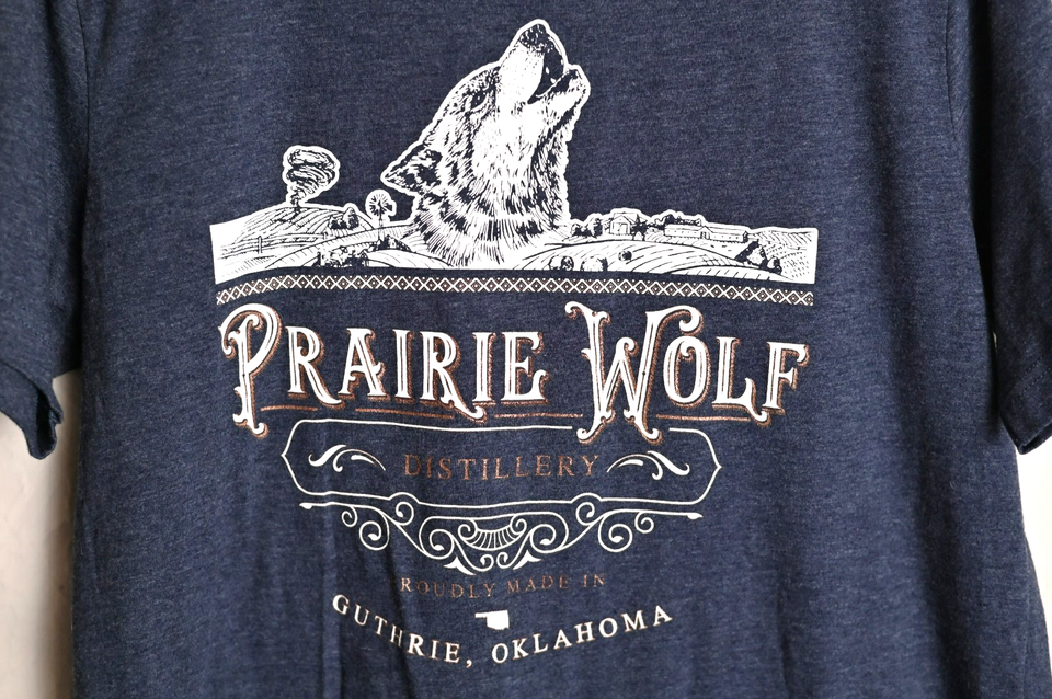 Men's Prairie Wolf Distillery Guthrie Oklahoma Graphic T-Shirt Large | eBay