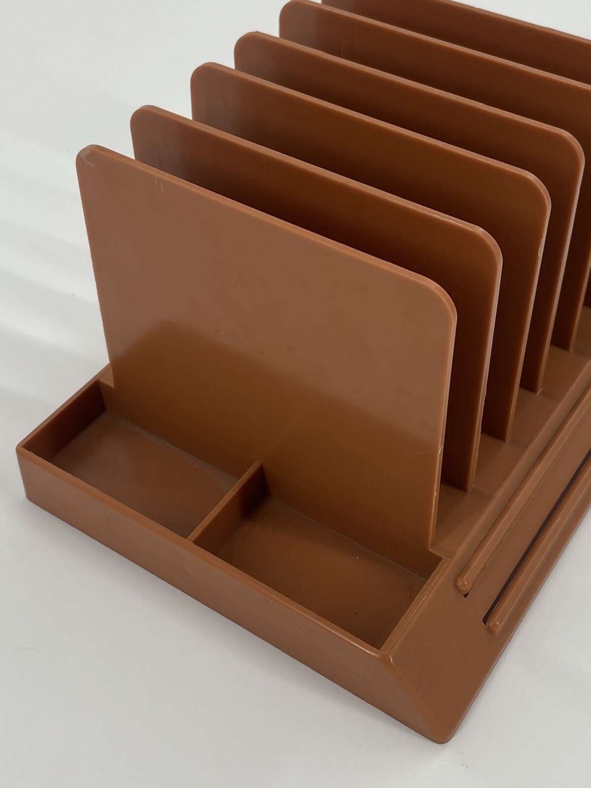 Vintage 1960-70s Max Klein Desk Organizer Atomic V-87 Brown Plastic MCM ...