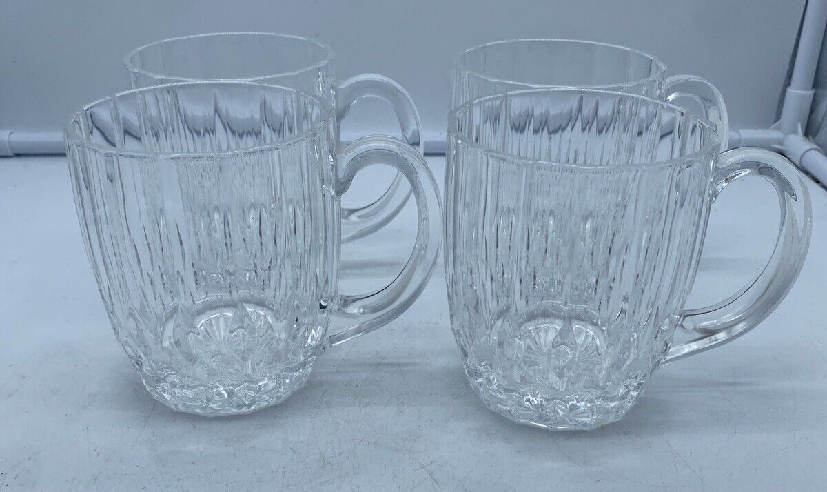 Cristal D'Arques Durand Bretagne Mugs Crystal Set of 4 Coffee Tea Mug E101 | eBay