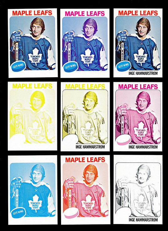 1975 Topps Hockey #168 Inge Hammarstrom 11 Card Progressive Proof ...