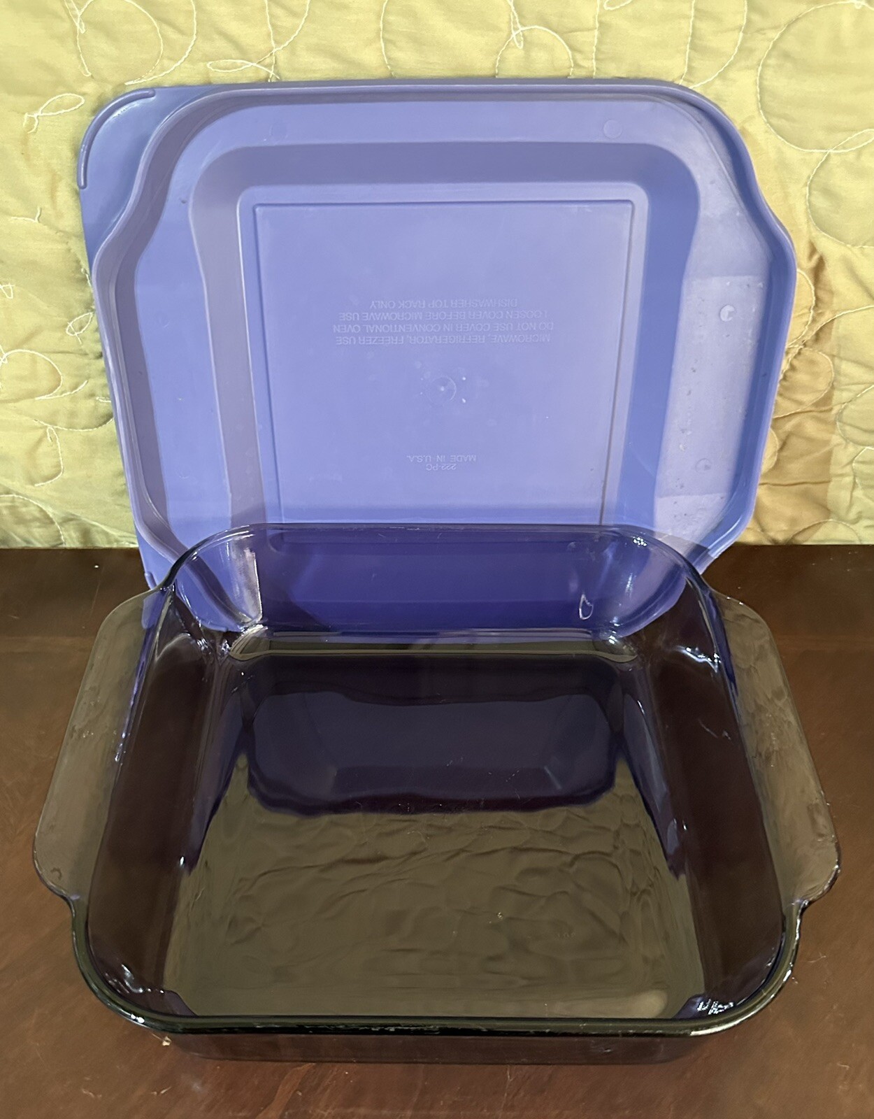 Vintage Pyrex Amethyst Purple 222 Square Casserole Baking Dish & Lid 8 ...
