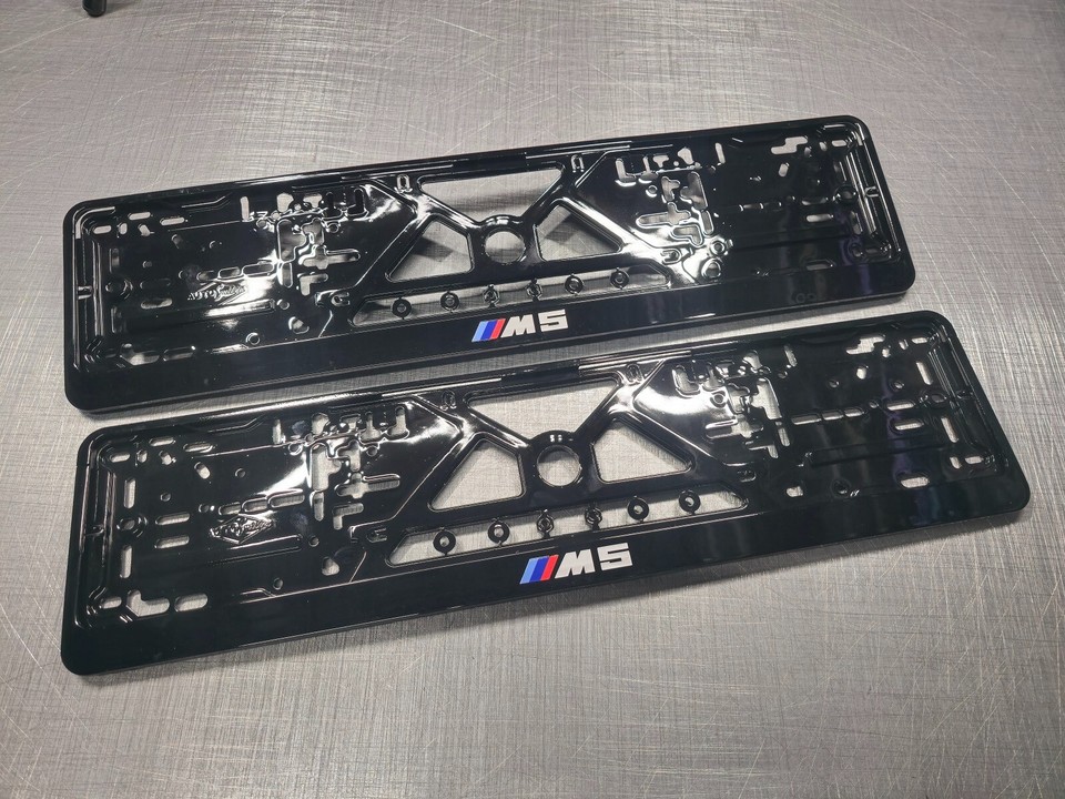BMW M5 car number plate holder frame surround Black piano 2 pieces | eBay