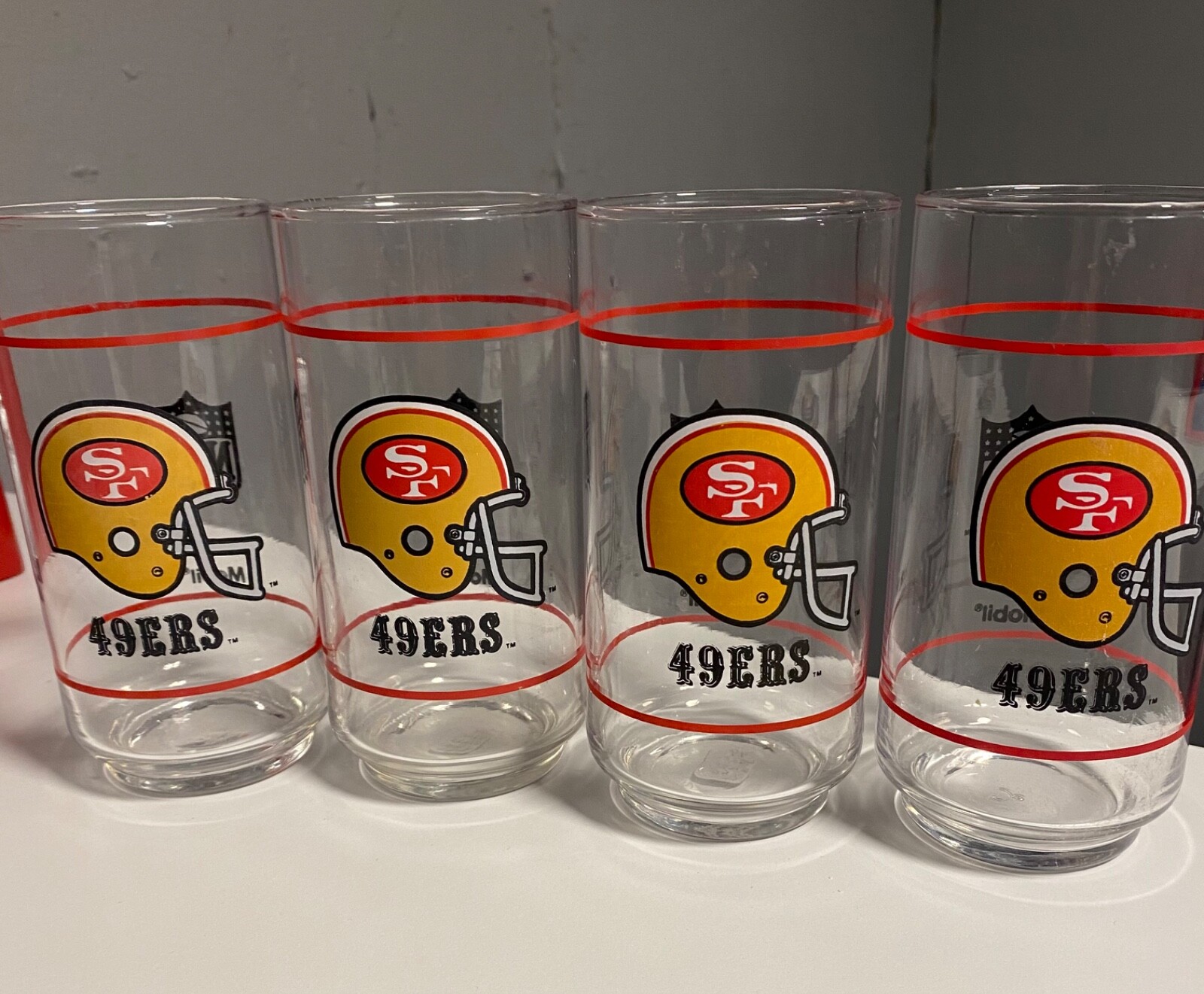 San Francisco 49ers Glasses Lot of 4 1980 Mobil 16 oz Cups | eBay