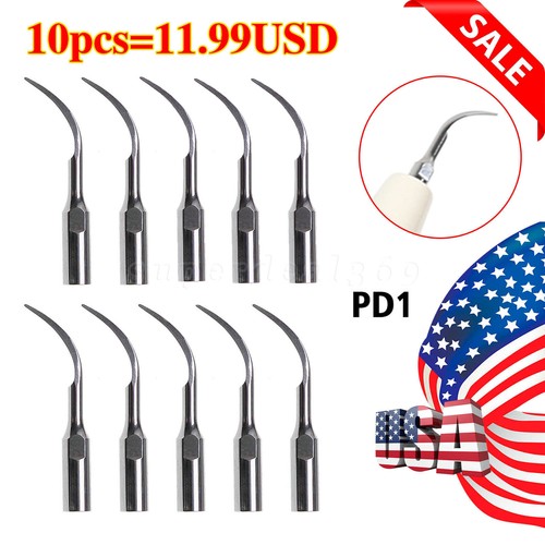 10x Dental Ultrasonic Piezo Scaler Perio Tips PD#1 Fit DTE SATELEC ...