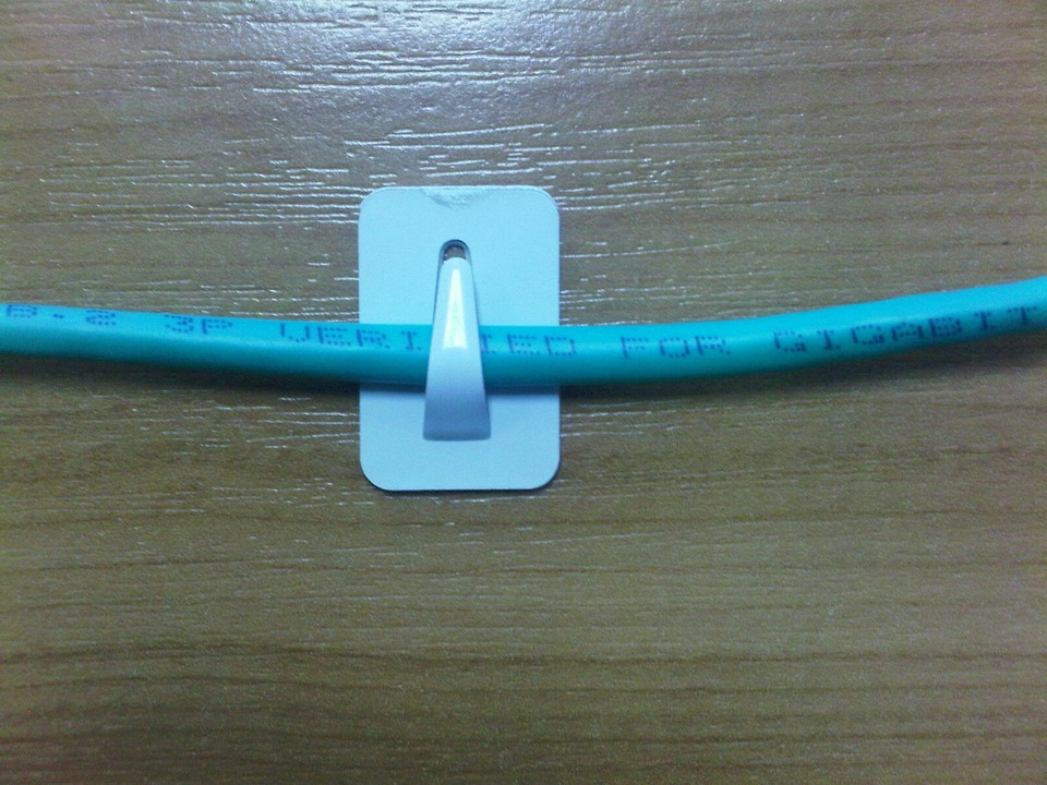 Self Adhesive Sticky Back Cable Tidy Clips Fixings Steel Wire Bendy ...