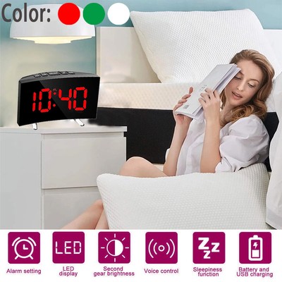 Digital Large LED Display Screen Temperature Desk Snooze Alarm Clock ...