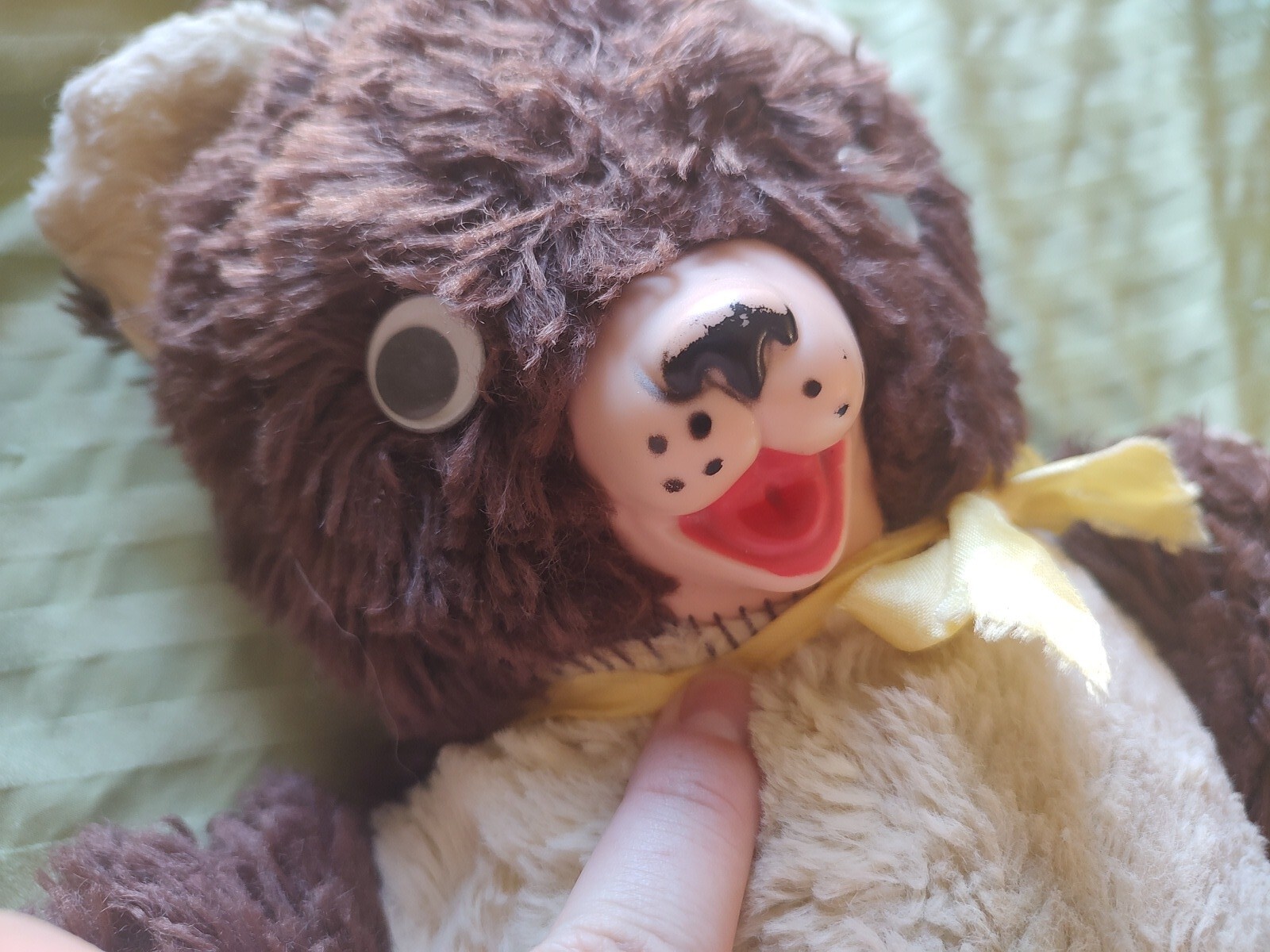 Gorgeous Vintage Brown, White Teddy Bear Googly Eyes, Rubber Nose Plush ...