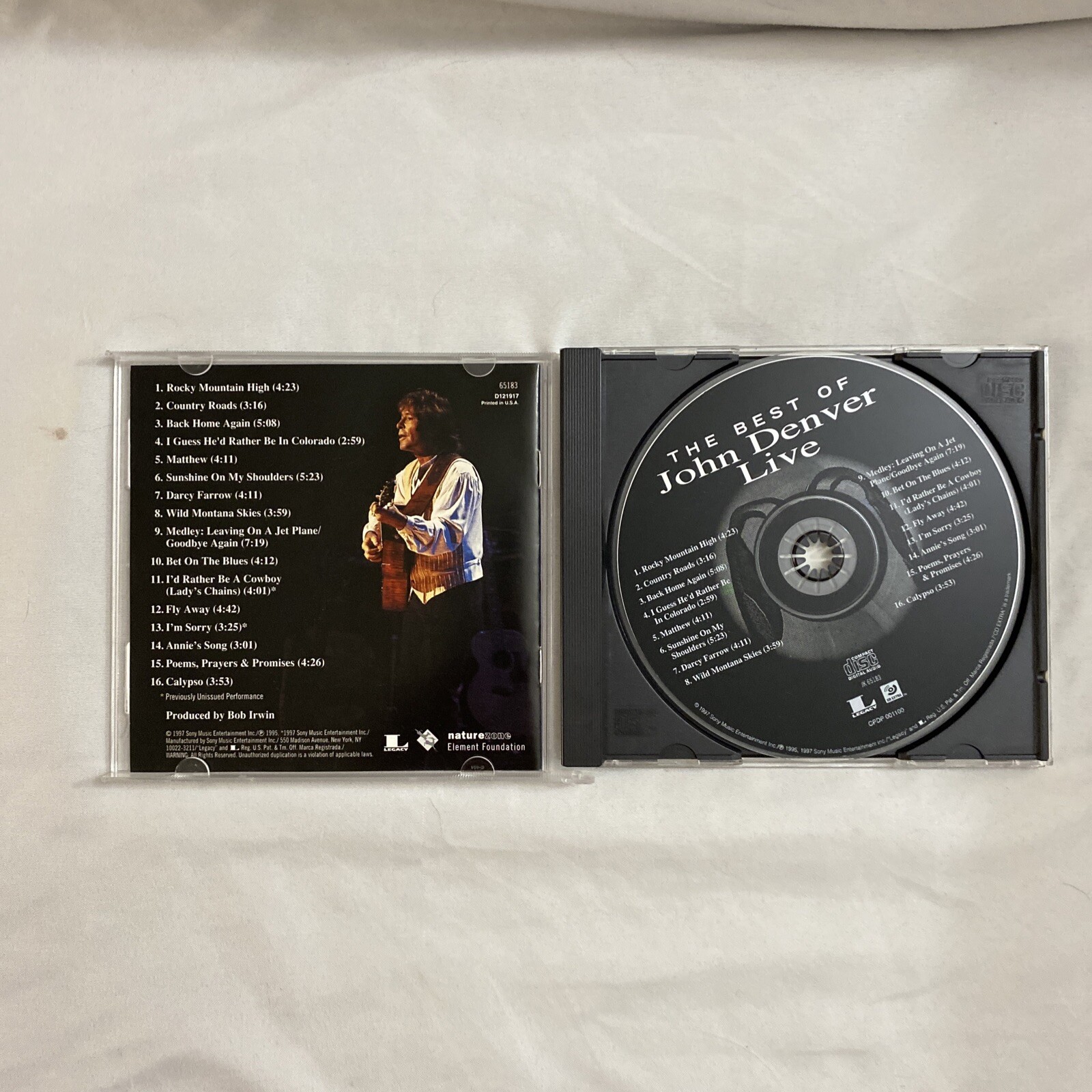 The Best of John Denver Live (CD, 1997) Sony Music Original Disc & Case ...