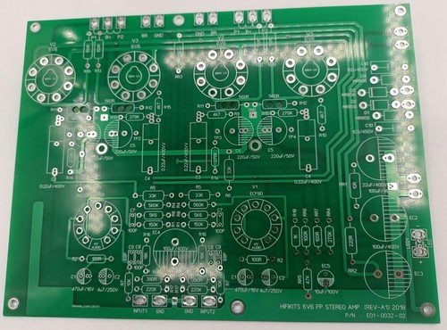 HiFi Diy 6V6 + ECF80 Tube Stereo Push-Pull Amplifier Board Bare PCB Amp ...