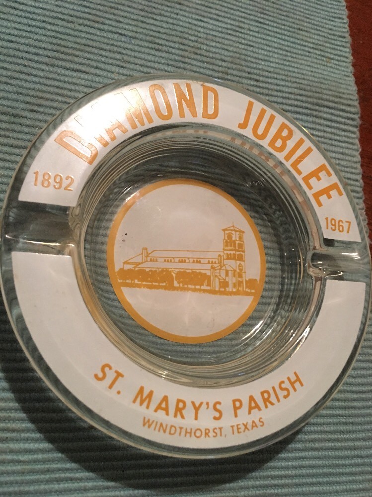 Vintage Ashtray St. Mary's Parish Windthorst, Texas, Diamond Jubilee ...