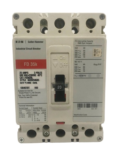 Eaton FD3020L 20 Amp Circuit Breake for sale online | eBay