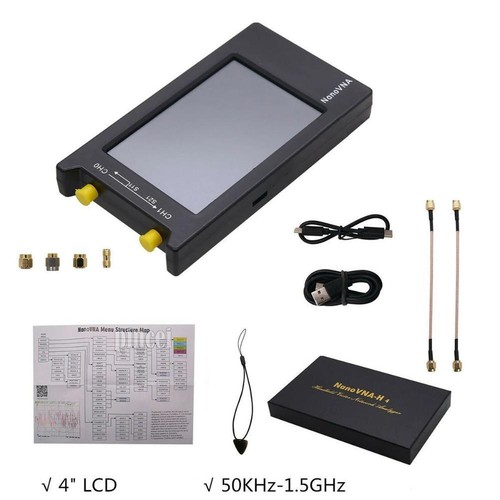 Nano VNA-H4 4" LCD 50KHz~1.5GHz VNA HF VHF UHF UV Vector Network ...