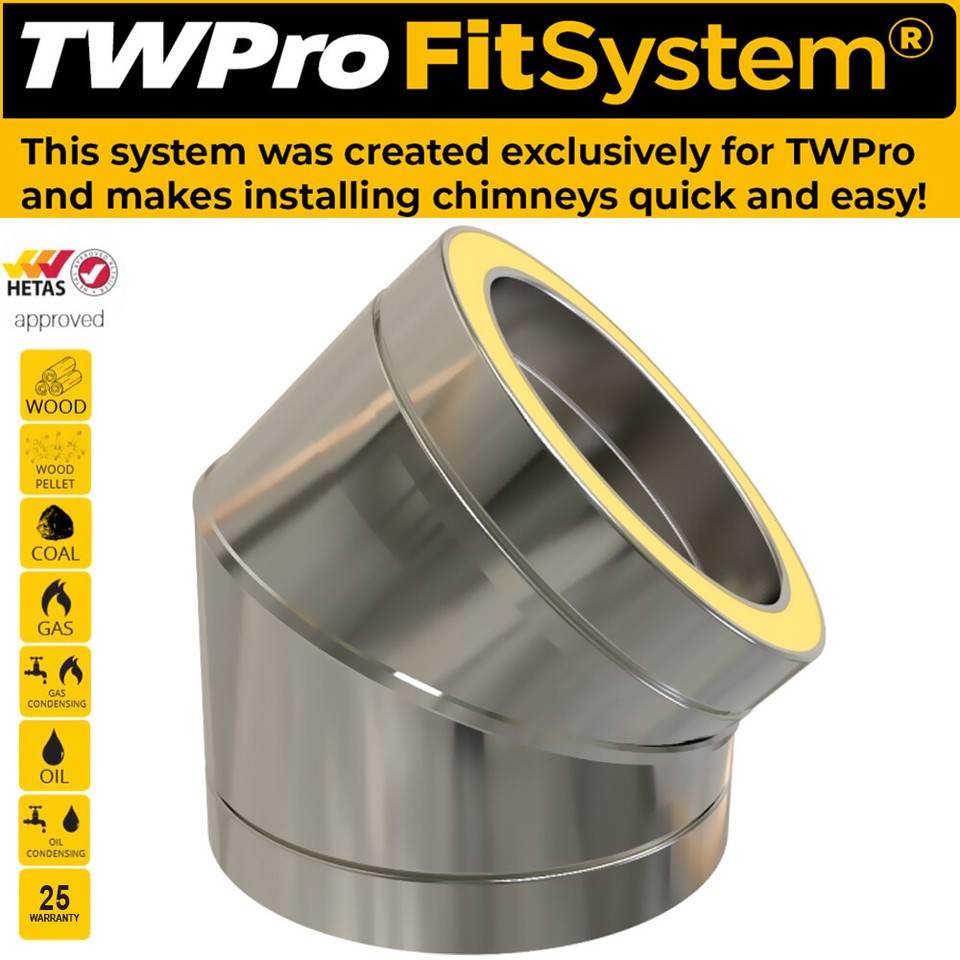 5 inch Stove Flue System Twin Wall Flue Pipe 5inch Insulated 25 Year ...