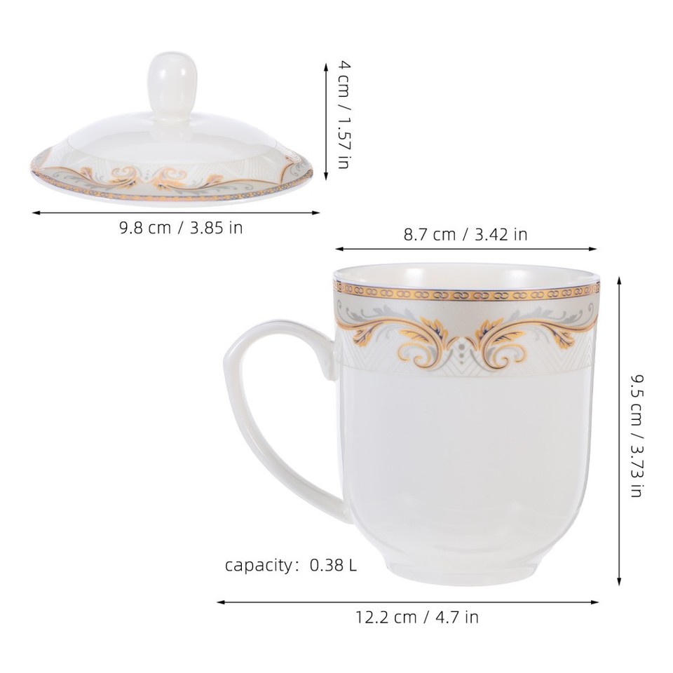 Reusable Ceramic Tea Cup with Lid for Office Conference Room Use | eBay ...