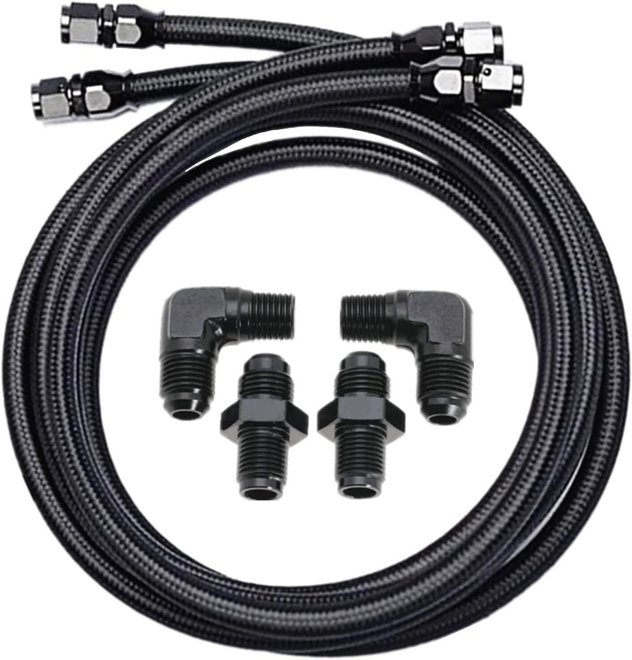 ⭐SS Braided Transmission Cool Hoses Lines Kit For Chevy Ford TH350 ...