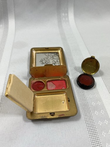Darling Vintage Kissproof Mini Lipstick Case Red & Brass & Makeup ...