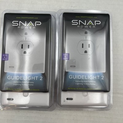 2 Pack - Snap Power Guide Light Outlet Wall Plate LED Night Light white ...