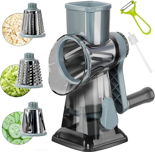 Rotary Cheese Grater Multi-Purpose Stainless Steel Cheese Shredder ...