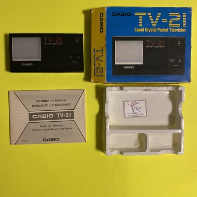 Vintage CASIO TV-21 Liquid Crystal Pocket Television Manual Box NOT ...