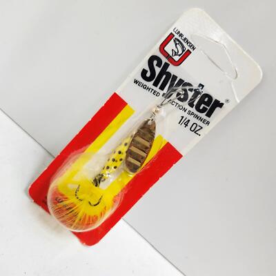 Luhr Jensen Shyster Weighted Action Spinner Yellow Blk Dot Sz1/4oz 2404 ...