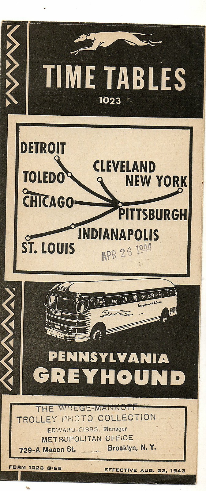 Bus Lines Timetable For Pennsylvania Greyhound 1943 | eBay