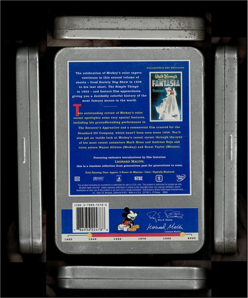 Walt Disney Treasures MICKEY MOUSE IN LIVING COLOR Vol 2 1939 - Today w ...