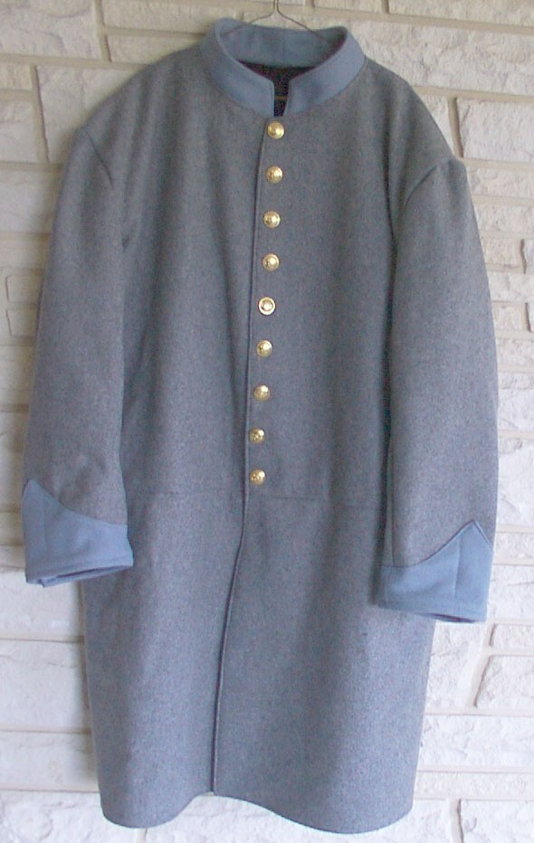 Confederate Infantry Frock Coat, Gray w/ Sky Blue Trim, Civil War, New ...