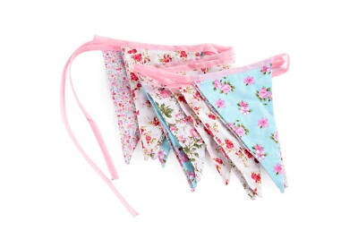 Vintage Floral Fabric Bunting – Handmade Shabby Chic Wedding & Party ...