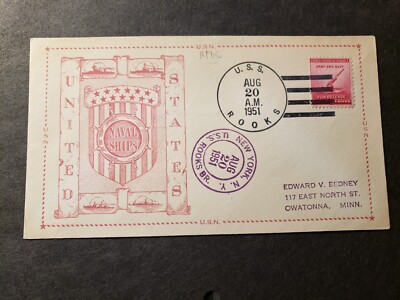 USS ROOKS DD-804 Naval Cover 1951 Navy Cachet | eBay