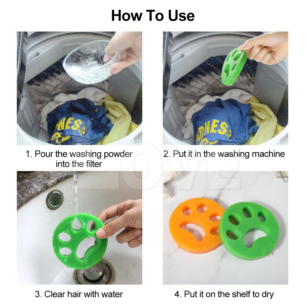 2PCS Pet Hair Remover Cat Fur Dog Hair Lint Catcher from Laundry ...