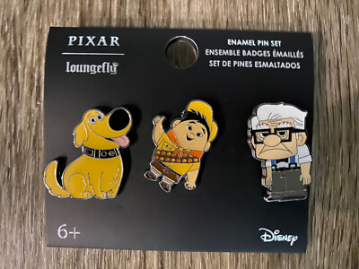 Disney Loungefly Pin Pixar Up - Carl, Russell, & Dug 3 Trading Pins Set ...