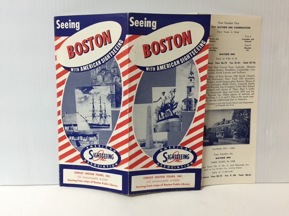 Vintage Boston Sightseeing Brochure Pamphlet American Sightseeing ...