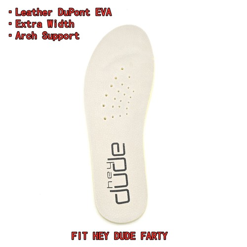 Hey Dude Natural Leather Farty Inserts Wide 4E Men' Replacement Insoles ...