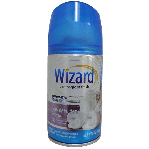 WIZARD Automatic Spray Refill Room Air Freshener, FRESHLY FOLDED LINEN ...