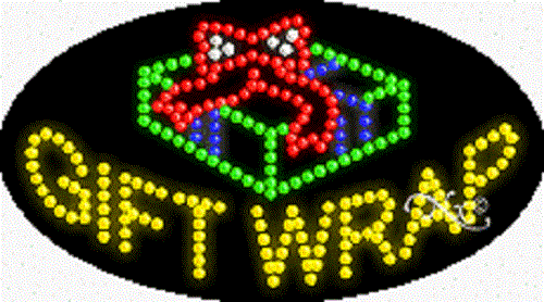 NEW “GIFT WRAP" 27x15 OVAL LOGO SOLID/ANIMATED LED SIGN w/CUSTOM ...