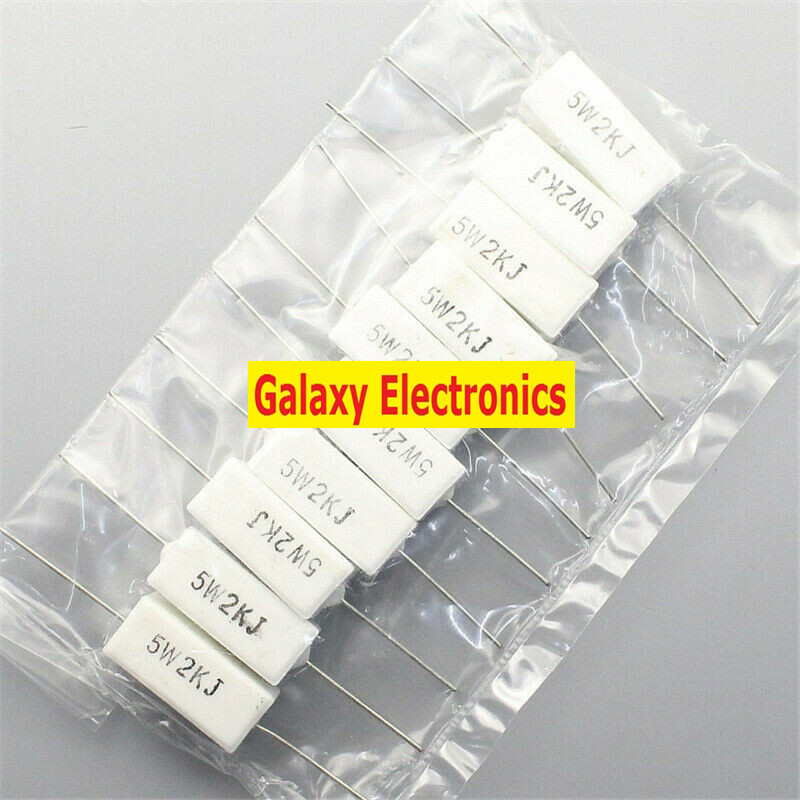 10pcs Brand New 5% 5w 2K ohm 2KJ Cement Resistor Flame Resistance | eBay