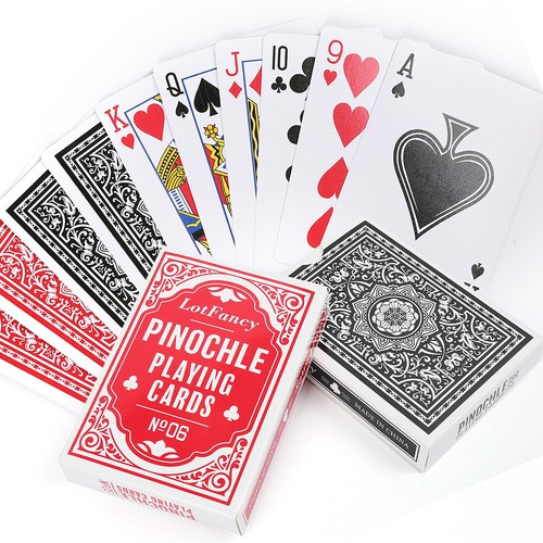 4 Decks Pinochle Playing Cards 2 Red & 2 Blue Special 48 Card each Deck ...