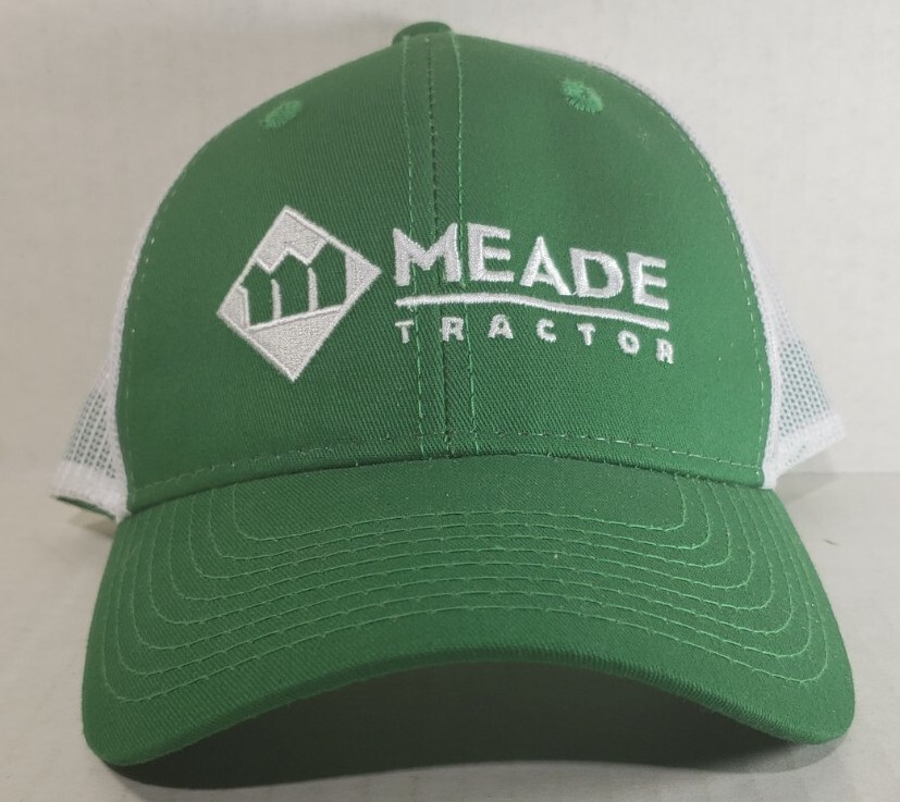 Meade Tractor Trucker Mesh Style Baseball Cap Hat Green And White ...