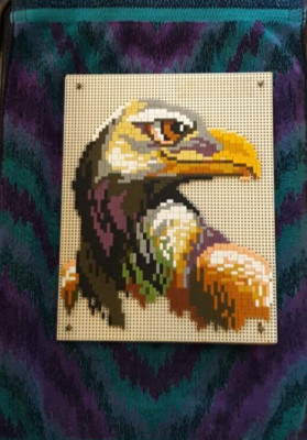 Bird of Prey Pixel Art Mosaic Plastic Tile 10.5 x 13 inch Wall Art ...