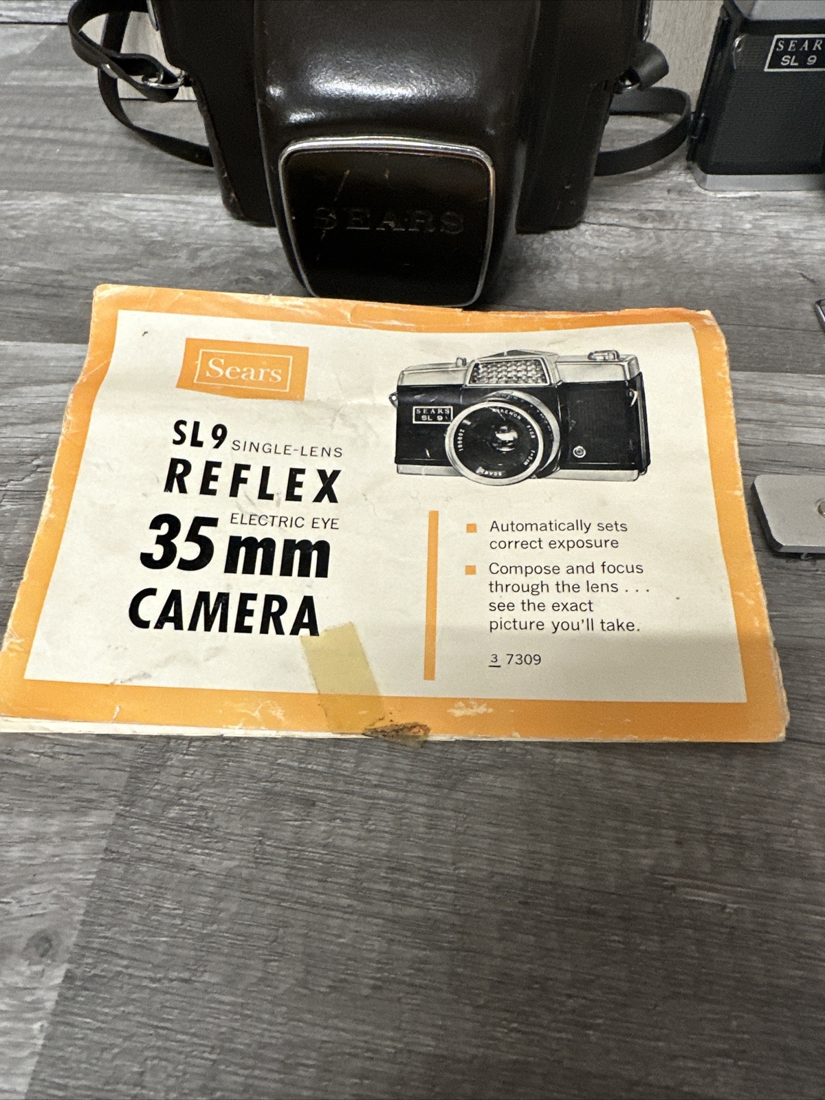 Vtg Sears SL 9 35mm Film Camera Rikenon 5cm f2.8 Lens w/ Case Japan ...