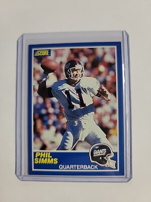1989 Score #6 PHIL SIMMS New York Giants Football Card, Quarterback, QB ...