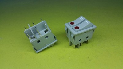 DEFOND DRH-2415 Double Button Rocker Switch 6 Pins 16A 250VAC T125 Red ...