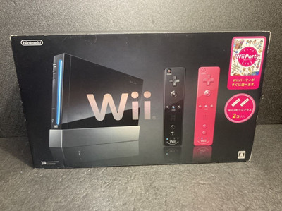 Nintendo Wii console kuro Black Wii party set with 2 controllers dead ...