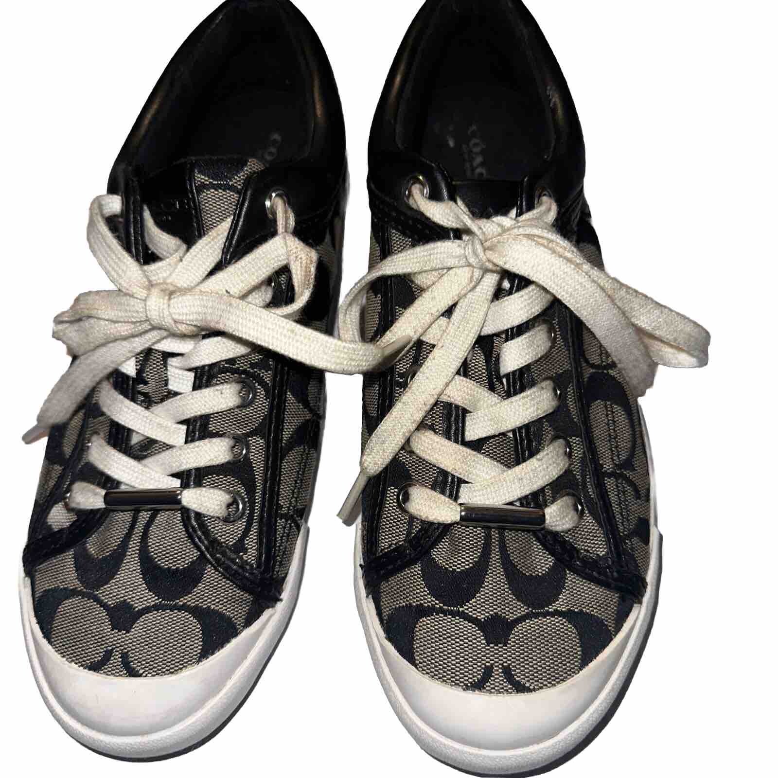 Coach Black & Gray Signature Francesca Lace Up Fashio… - Gem
