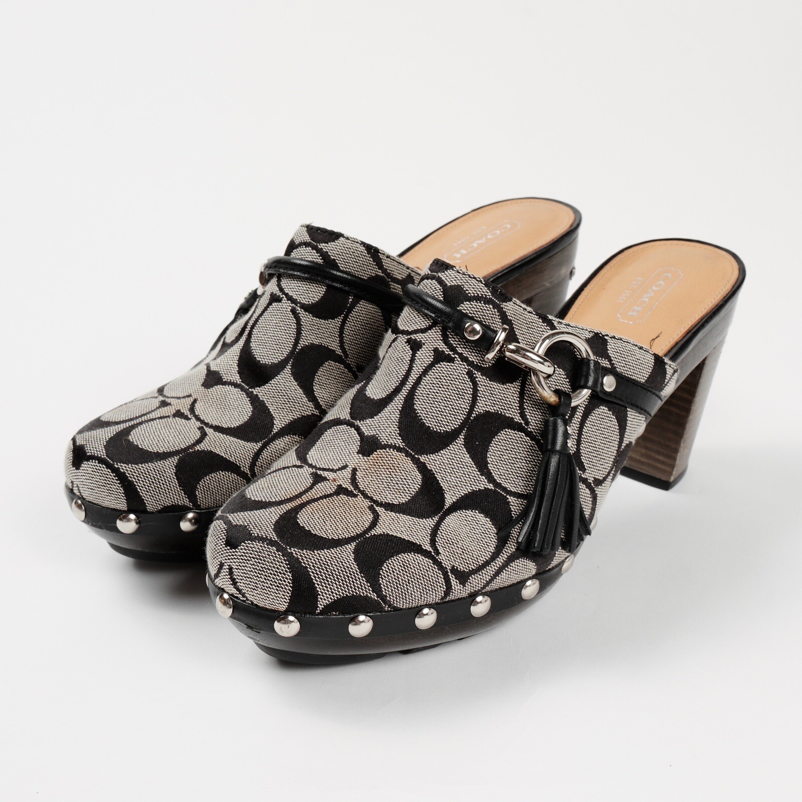 Coach Platform Wooden Mule Shoe Unlabelled Size 8.5 S… - Gem