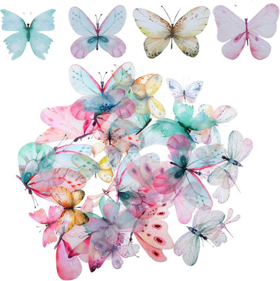 Butterfly Stickers, Realistic Transparent Butterfly Dragonfly Insects ...