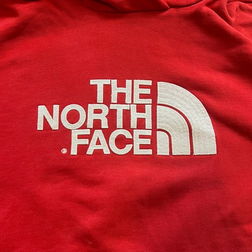 Vintage The North Face Big Logo Heavyweight Hoodie Sweatshirt Red Size ...