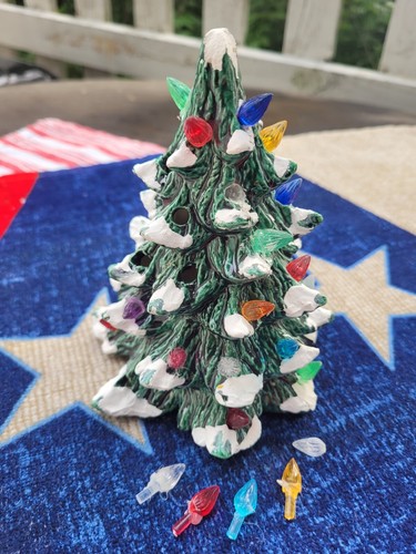 Vintage Mini Ceramic Tree Light Up Xmas Home Decor - As Found! | eBay